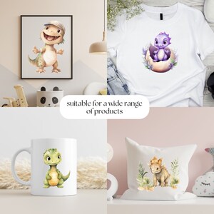 Watercolor Cute Dino Clipart Bundle, 35 Baby Nursery Decor ...