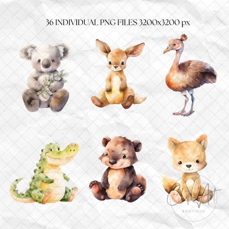 Australian Safari Animal Nursery Clipart Aussie Baby Room Decor Koala ...