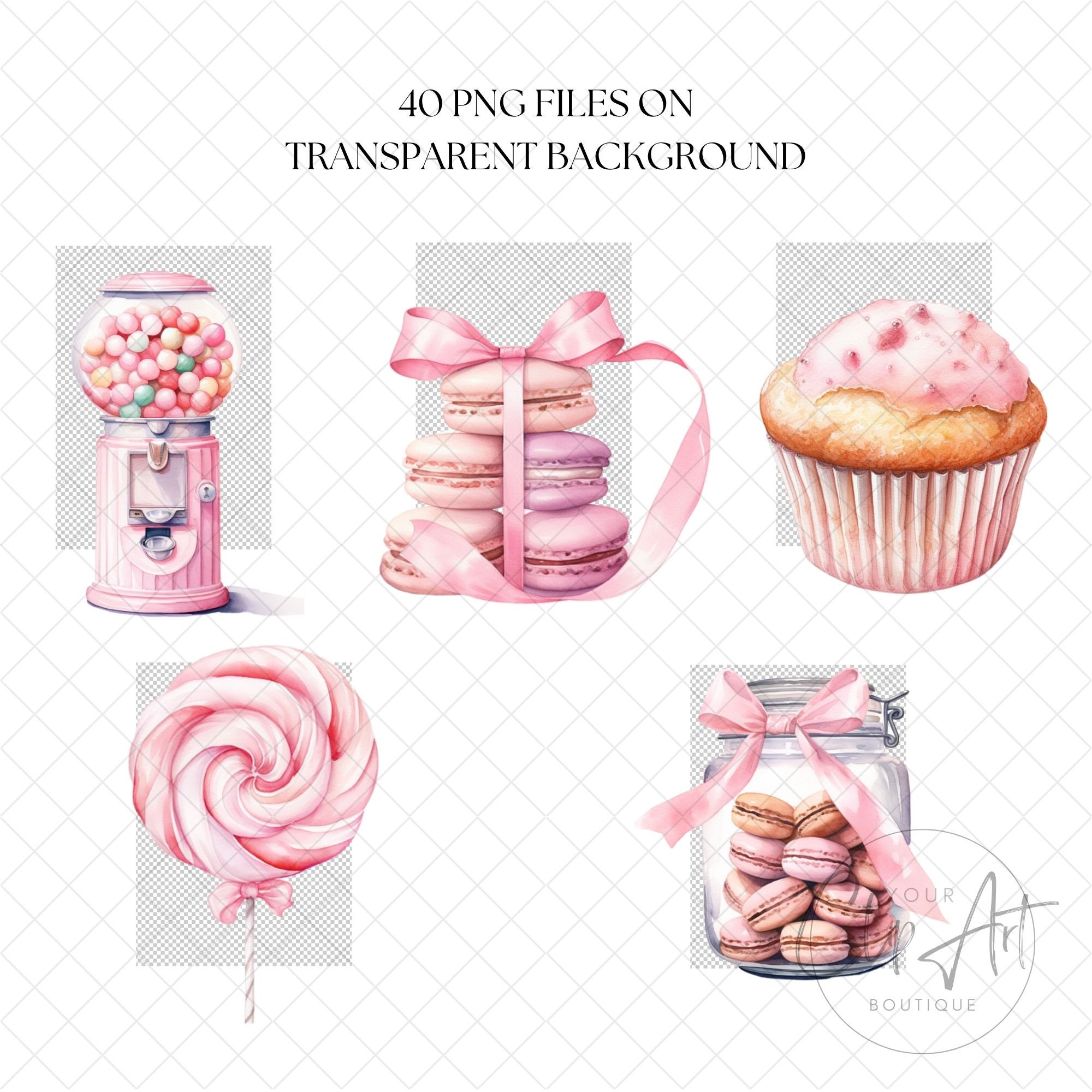 Watercolor Dessert Clipart Set Sweet Treats & Desserts Graphics Donut ...