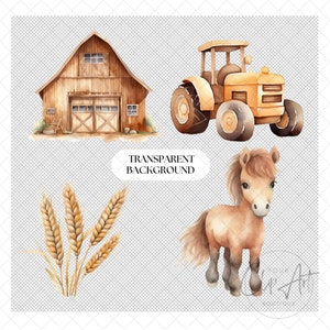 Watercolor Farm Clipart Cute Animal Illustrations Barnyard Nursery ...