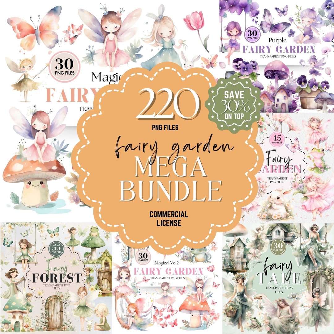 Fairy Garden PNG Mega Bundle Enchanting Nursery Decor Clipart ...