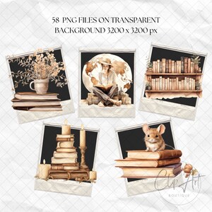 Watercolor Reading Time Clipart Book Lover Digital Stickers Planner ...