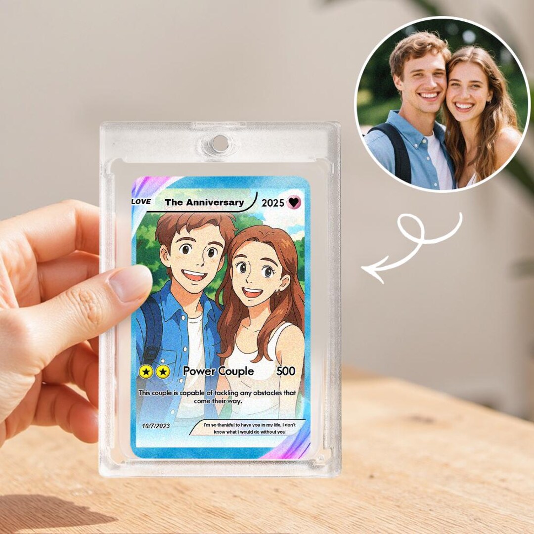Custom Valentine's Day Poke Card – Personalized Couples Gift, Anime ...