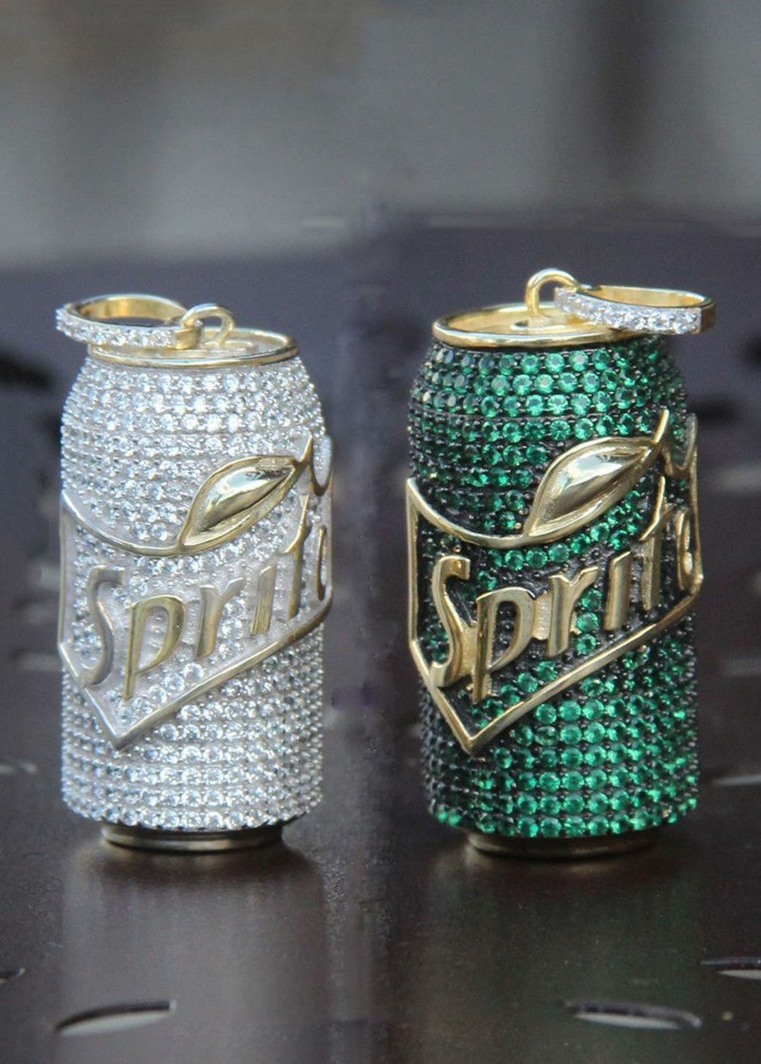Soda Bottle Charm, Lean Cup Sprite Can Drank Bottle Pendant, Iced Out ...