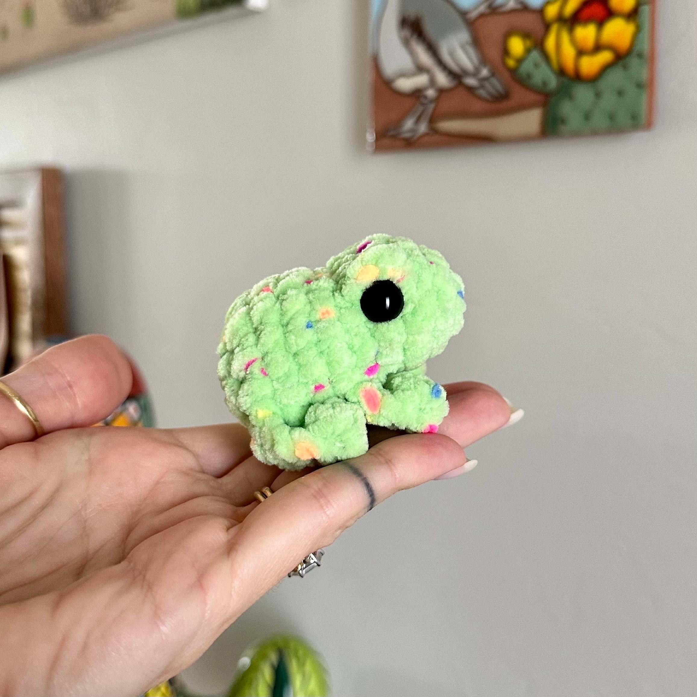Avocado Funfetti the Tucson Toad Plushie Lime Green/rainbow Crochet ...