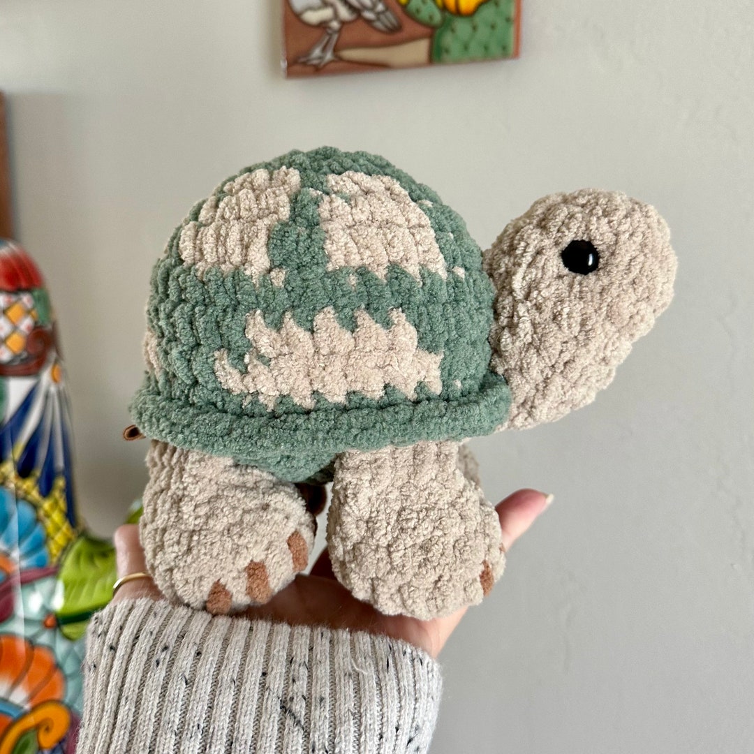 Tippy the Desert Tortoise Plushie Sage/sand Realistic Shell Crochet ...
