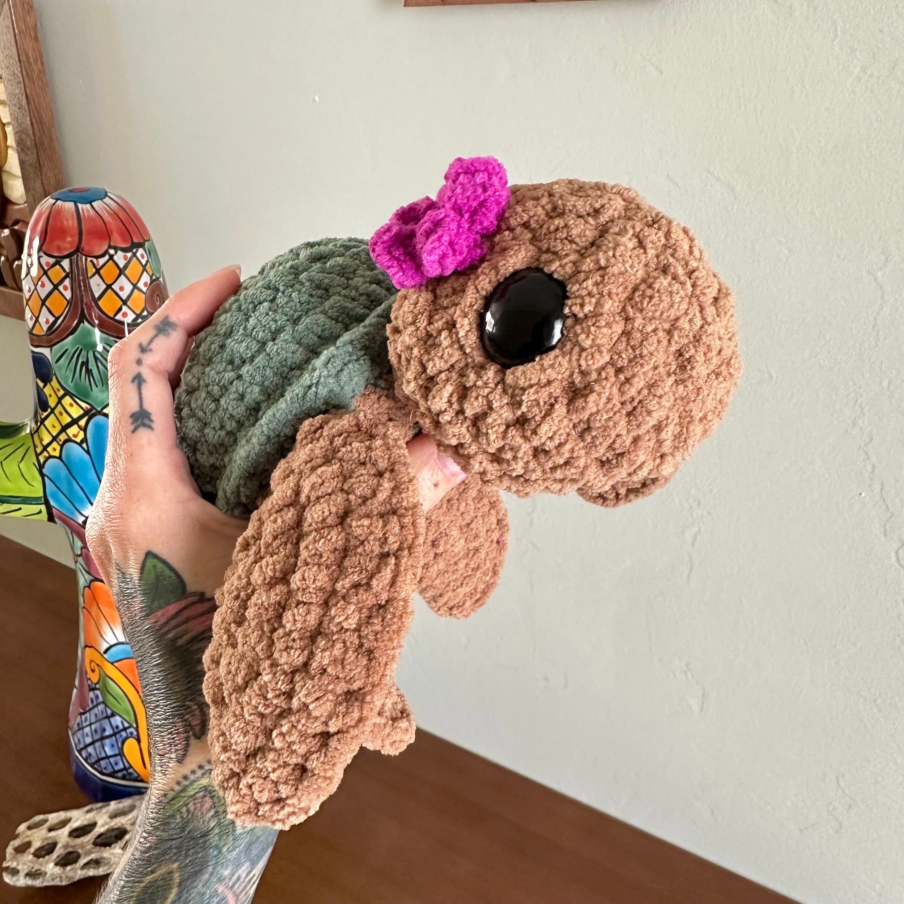 Plumeria Sea Sea the Sea Turtle Plushie Sage/cocoa Brown Crochet Ocean ...
