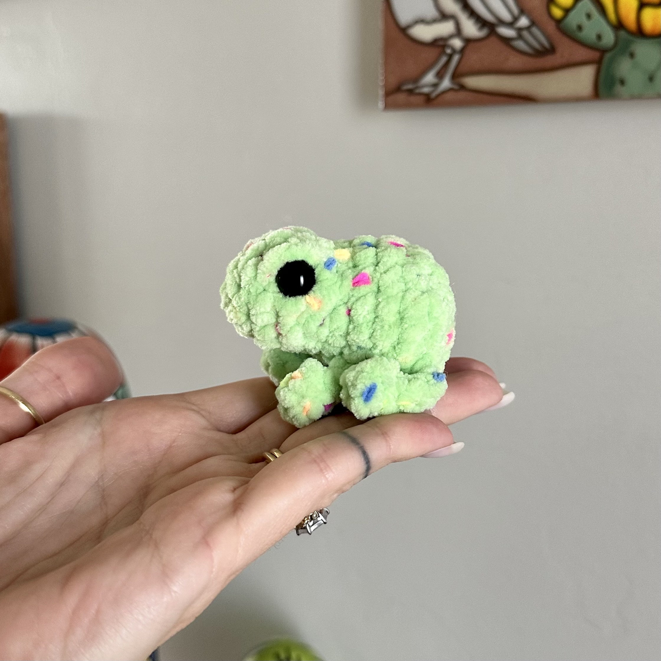 Avocado Funfetti the Tucson Toad Plushie Lime Green/rainbow Crochet ...