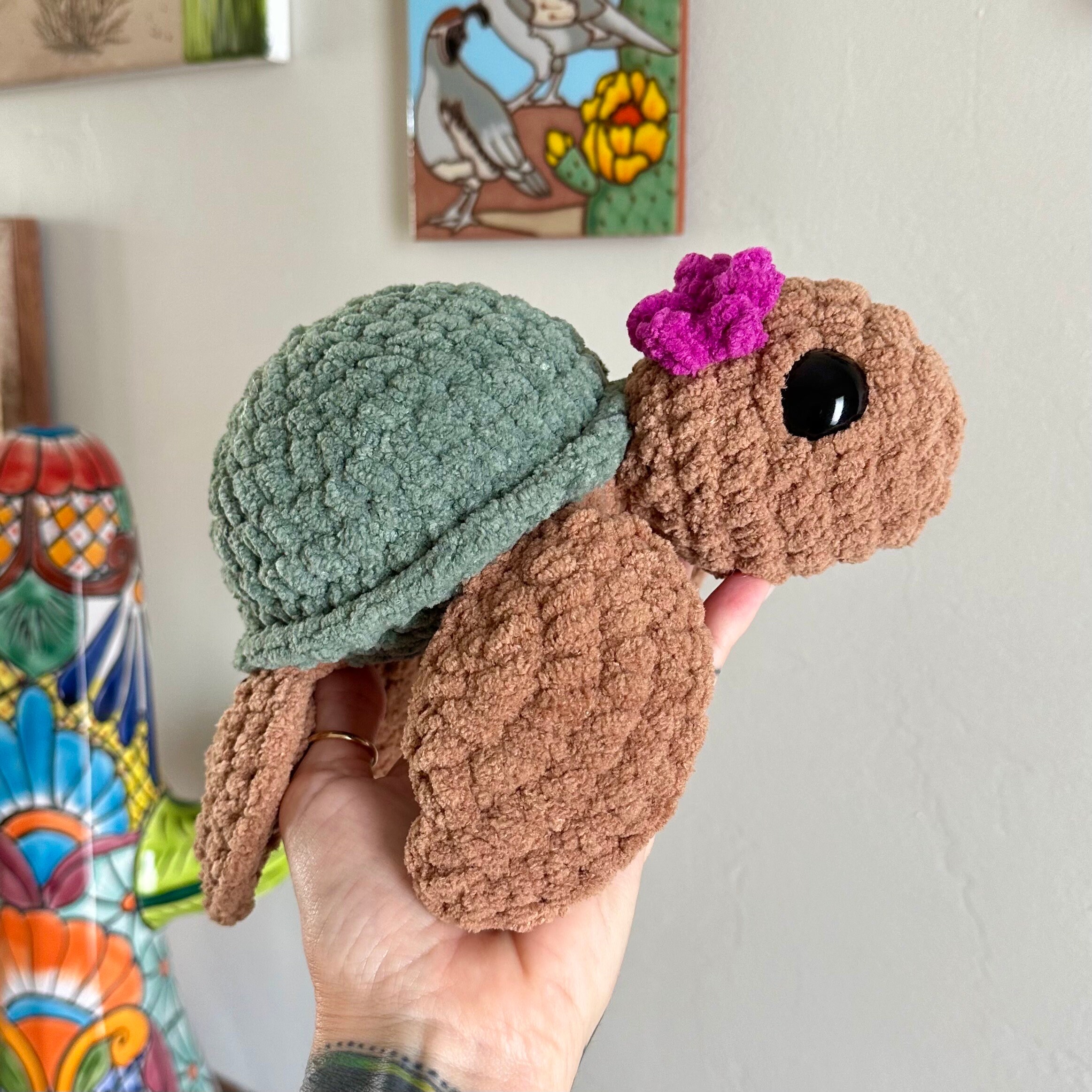 Plumeria Sea Sea the Sea Turtle Plushie Sage/cocoa Brown Crochet Ocean ...