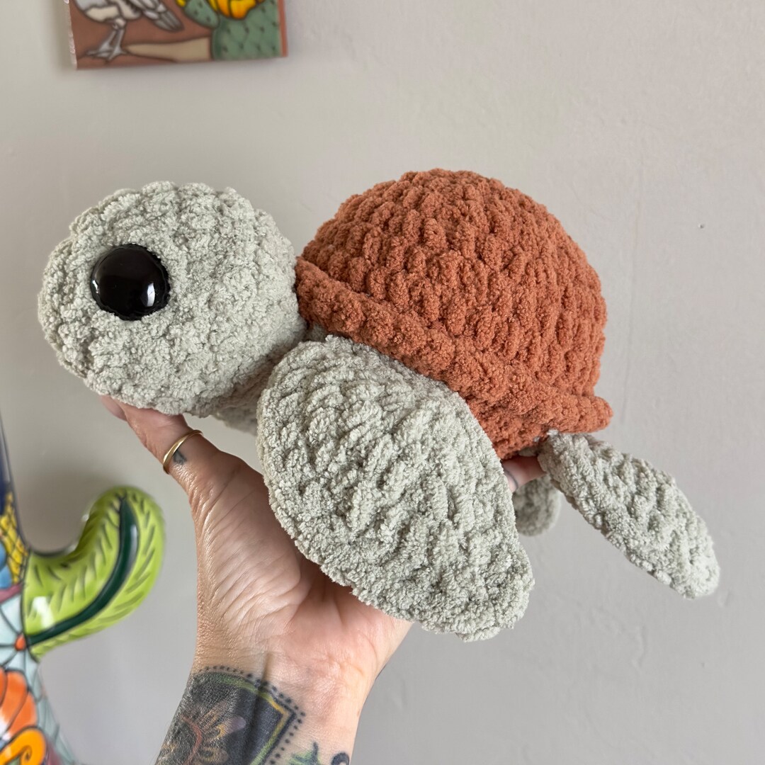 Big Sea Sea the Sea Turtle Plushie Terracotta/desert Sage Crochet Ocean ...