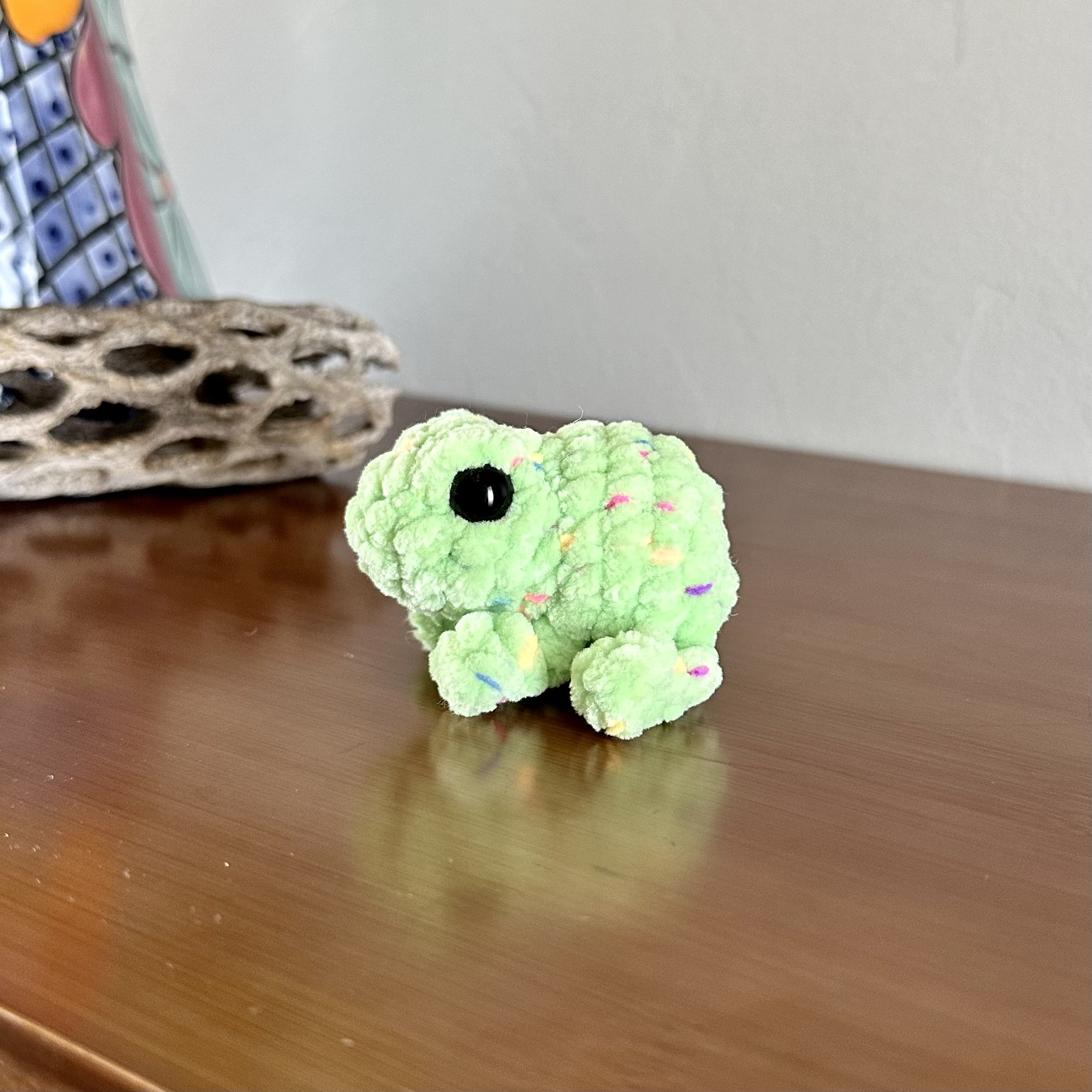 Avocado Funfetti the Tucson Toad Plushie Lime Green/rainbow Crochet ...