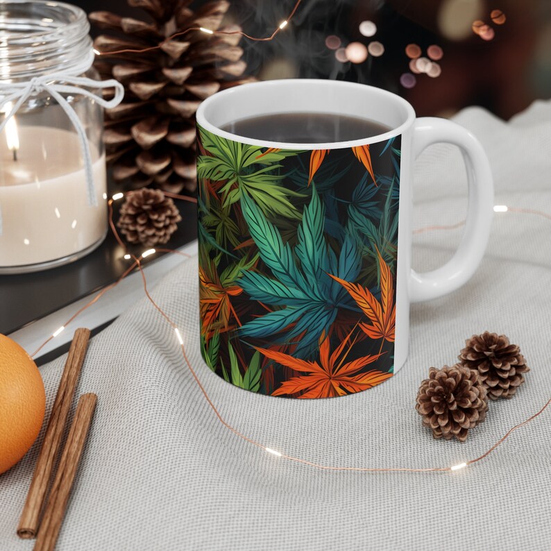 Natural Weed Pattern Marijuana Natural Pattern Marijuana Mug - Etsy