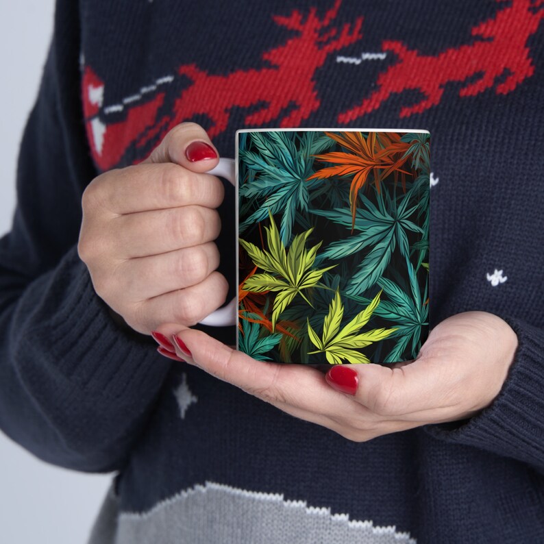 Natural Weed Pattern Marijuana Natural Pattern Marijuana Mug - Etsy
