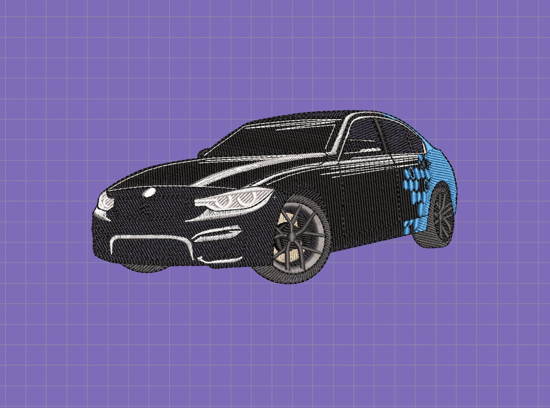 BMW Car Embroidery Art Design, Machine Embroidery File, Trendy ...