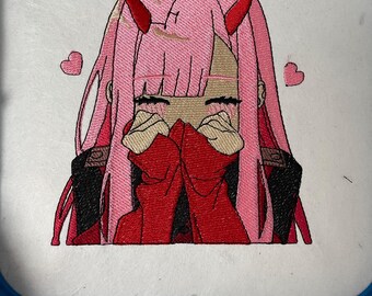 Zero Two Embroidery File – Darling in the Franxx Anime Design | Machine ...