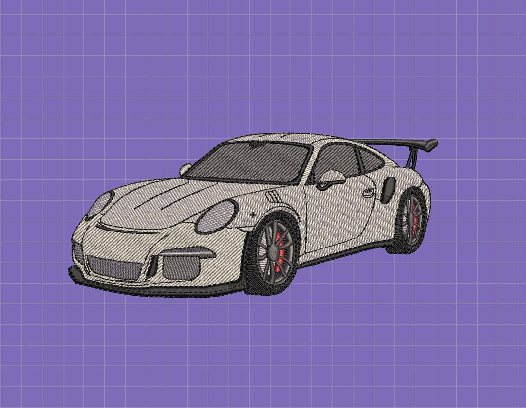 Machine Embroidery Design Porsche Car 911 Gt3 - Etsy