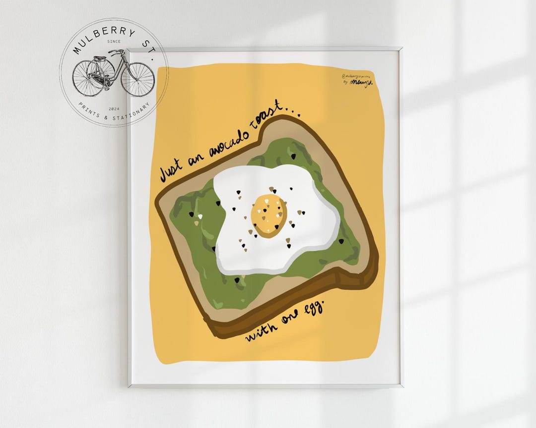 AVO TOAST Modern Wall Art Colorful Digital Print, Funky Retro Wall ...