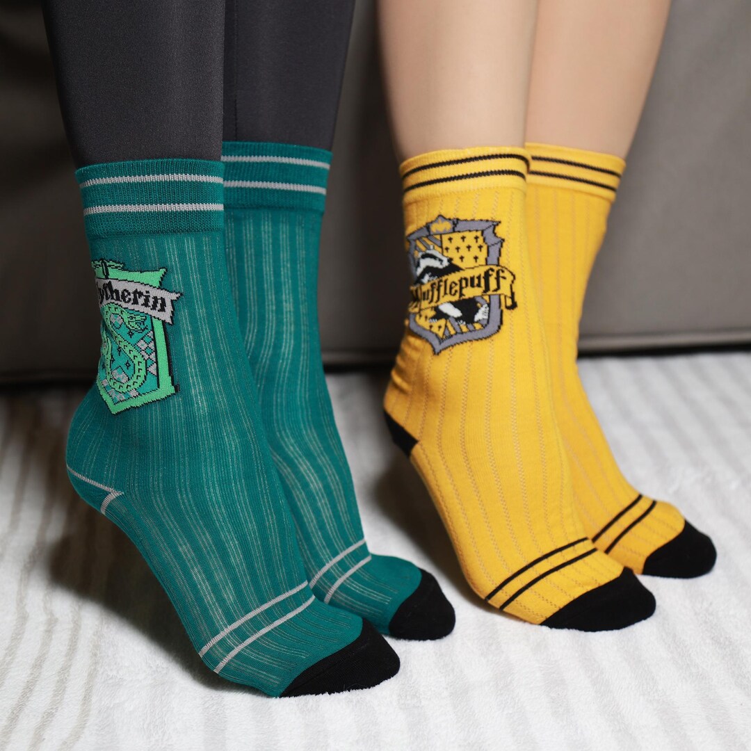 Vintage Knitted Socks,four House Socks,unisex Cotton Socks,magic Wizard ...