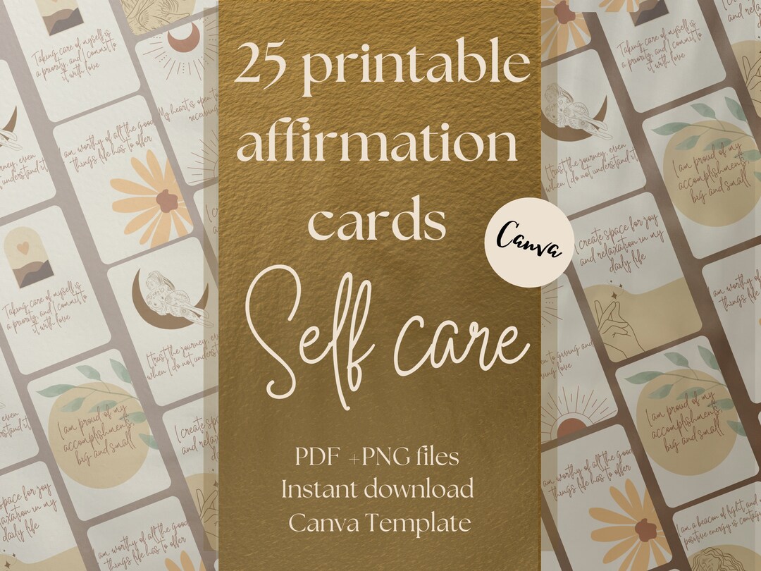 Self Care Affirmation Cards Deck Positive Affirmation Cards - Etsy
