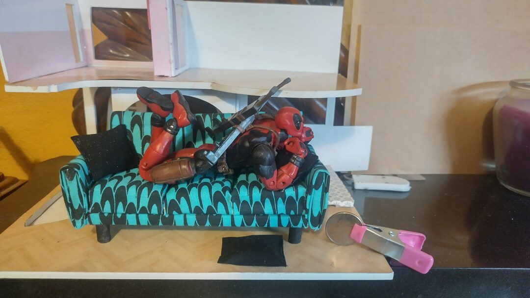 1/12 Scale Miniature Sofa Couch With Pillows action Figure - Etsy