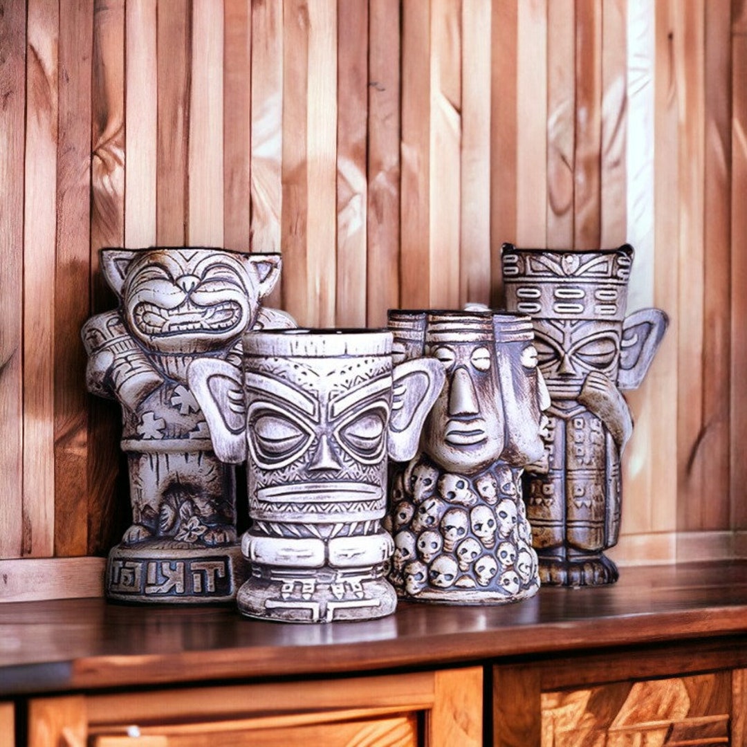 Ceramic Hawaii Tiki Mugs Beer/wine/cocktail/martini/coffee - Etsy