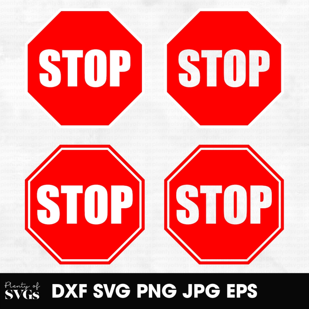 Stop Sign Bundle SVG Files - Road Sign SVG - Stop Sign Vector Files ...
