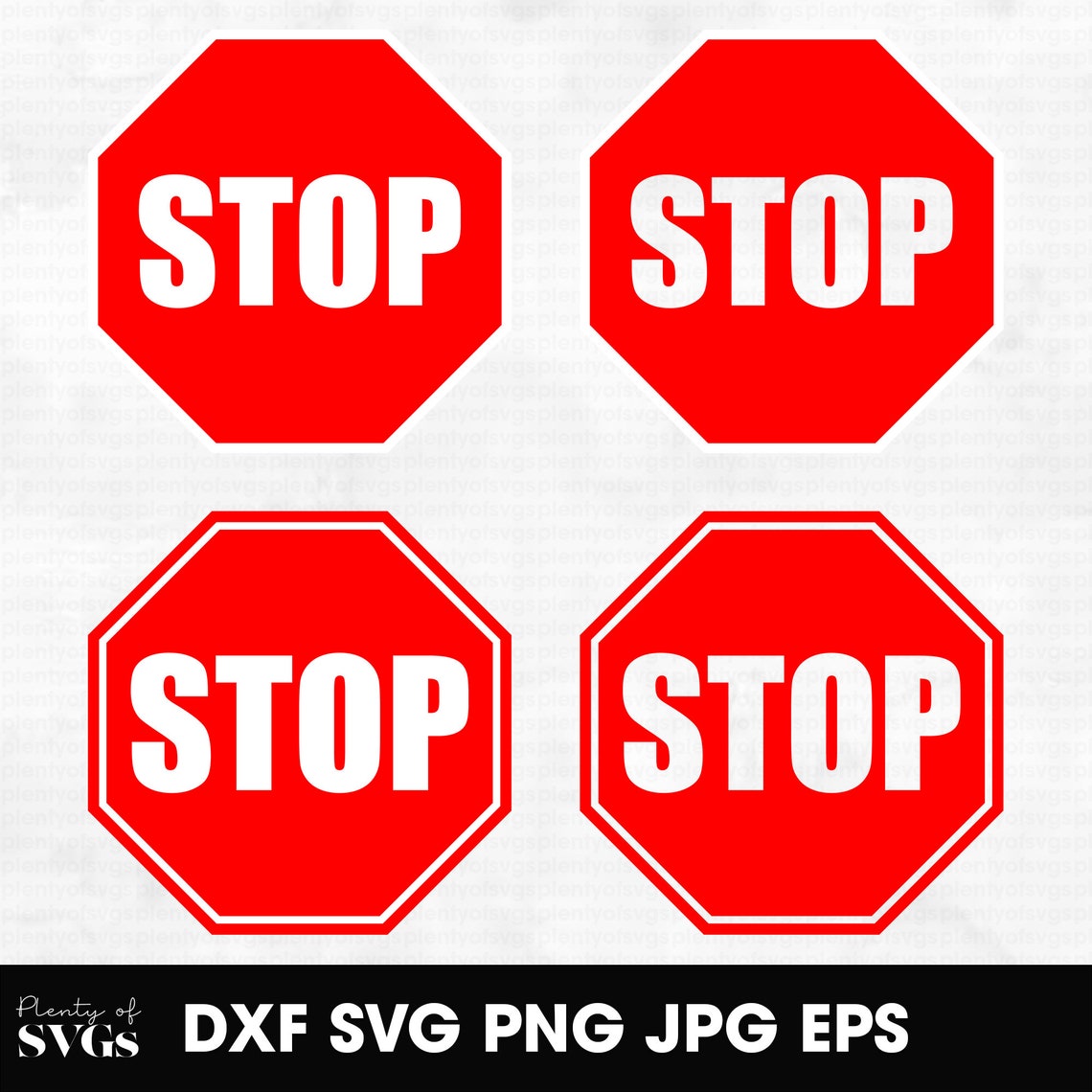 Stop Sign Bundle SVG Files Road Sign SVG Stop Sign Vector Files Stop ...