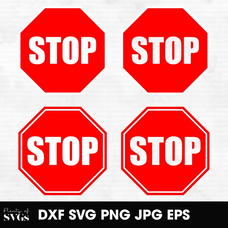 Stop Sign Bundle SVG Files - Road Sign SVG - Stop Sign Vector Files ...