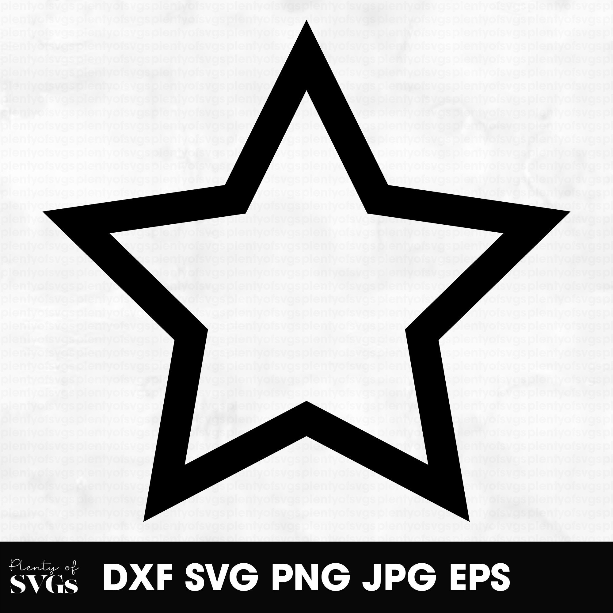 Star Shape Outline SVG Files - Five Pointed Star SVG - Star Outline Clip Art SVG - Star Vector ...