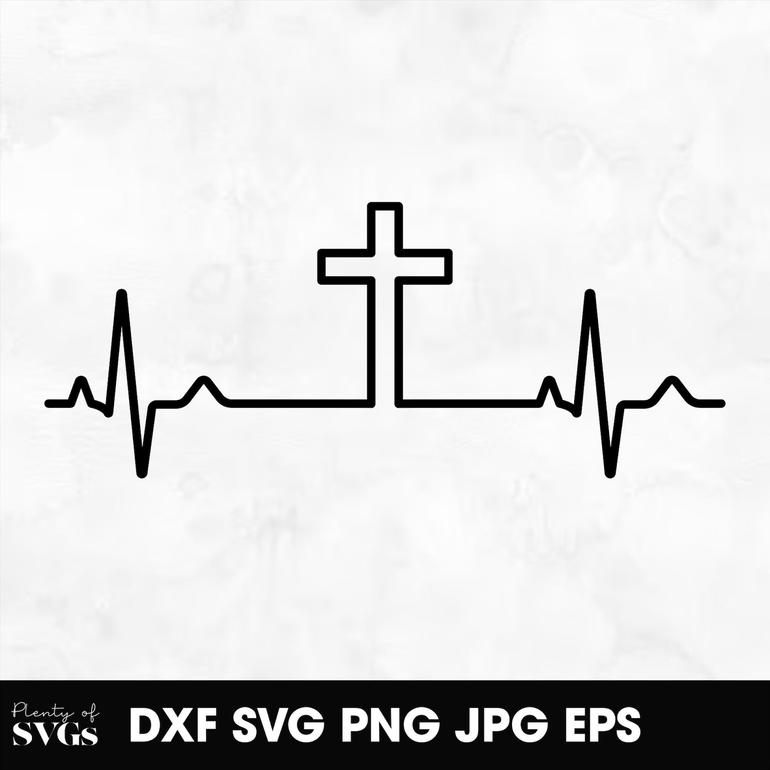 Heartbeat Christian Cross SVG Files Heart Ekg Svg Ekg Svg Cross SVG ...