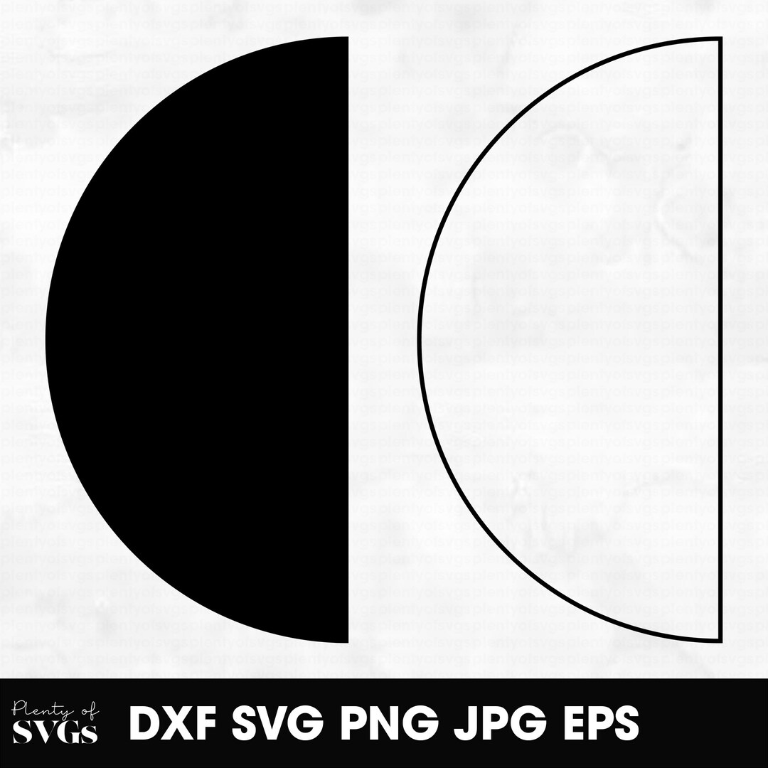 Half Circle SVG Files - Half Circle Shape Outline/fill SVG - Semicircle Circle SVG - Half Circle ...