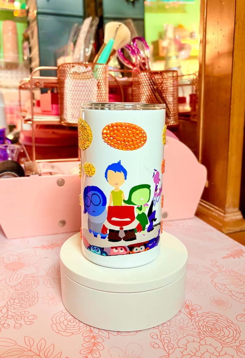 Inside Out Characters Bedazzled Tumbler, Sublimated Stainless Steel ...
