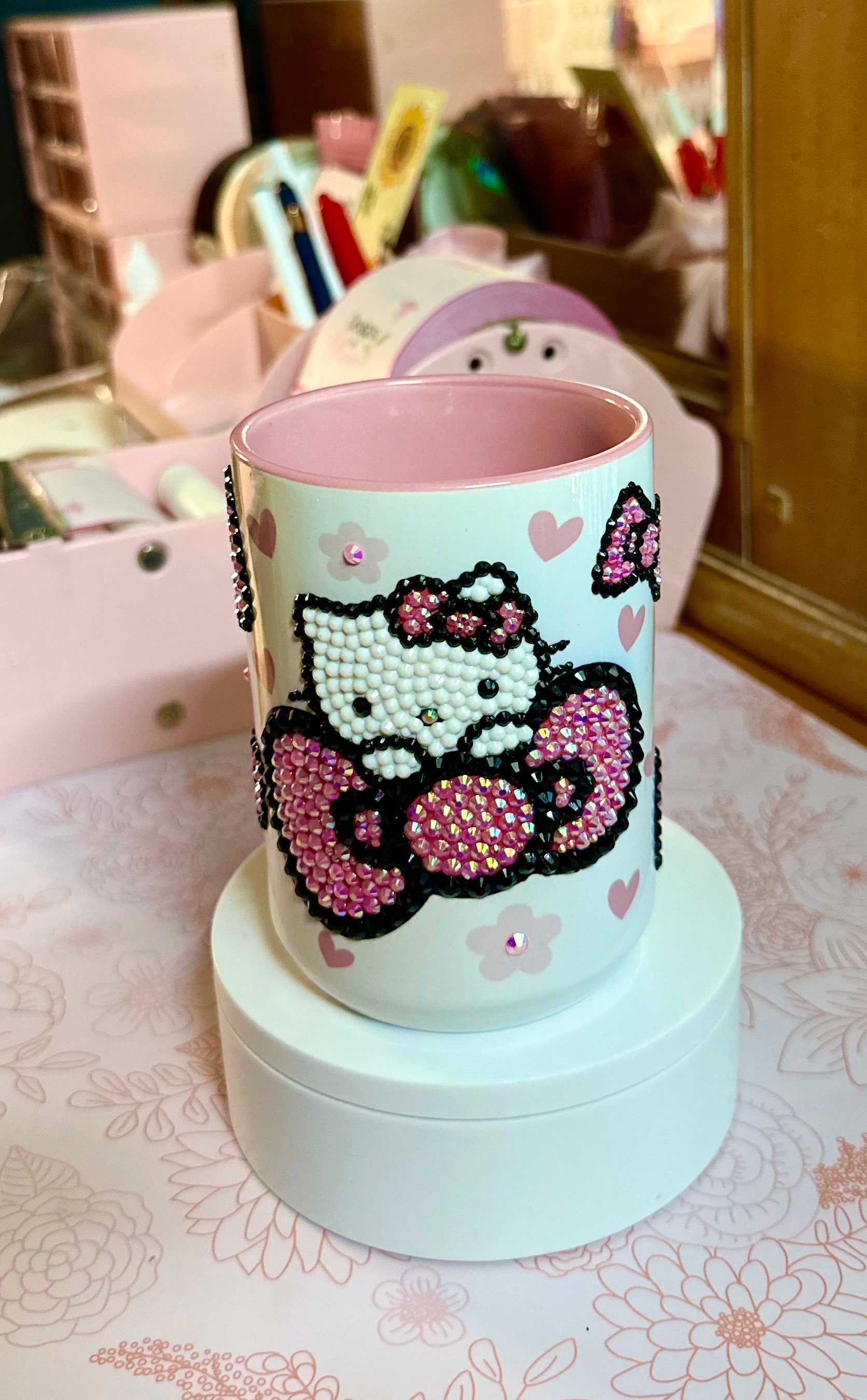 Hello Kitty Mug, Hello Kitty Glass Can, Kitty Cup, Coffee Mug, Iced ...