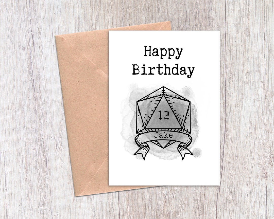 Dungeons and Dragons Birthday Card D&D Birthday Card - Etsy
