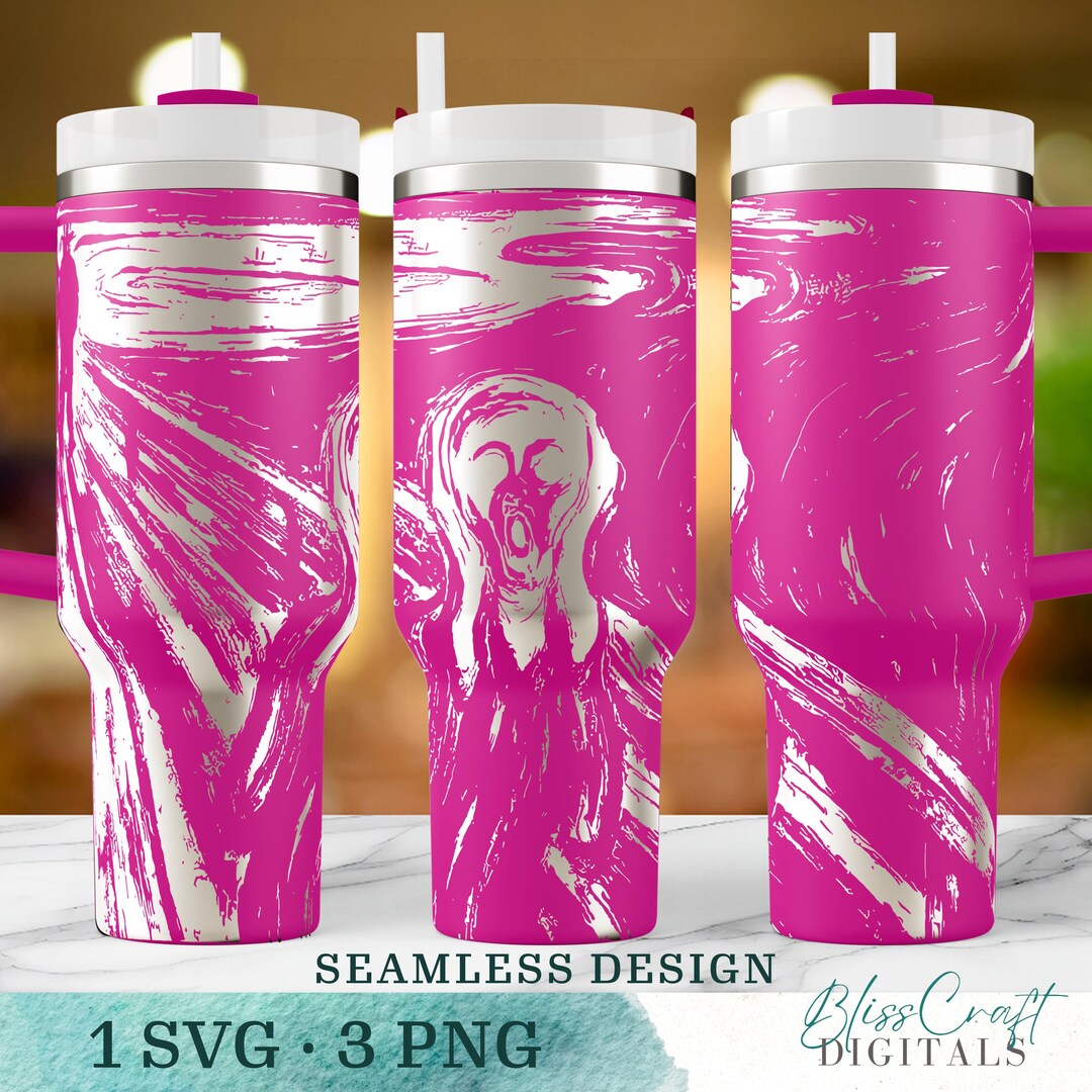 The Scream Edvard Munch 40oz Tumbler Wrap SVG – Seamless Digital Print ...