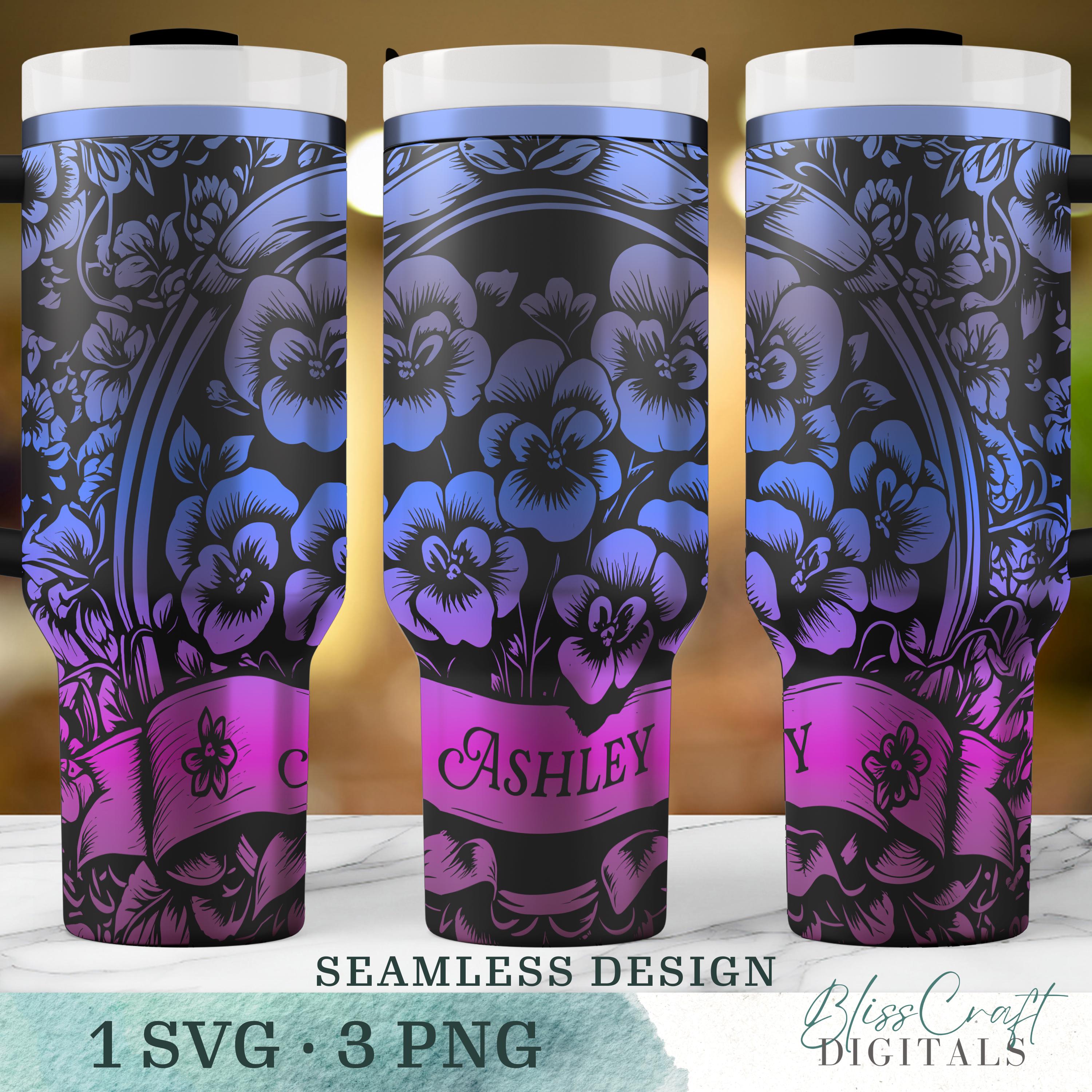 Violet February Birth Flower Seamless SVG, Bridesmaid Laser Engraved ...