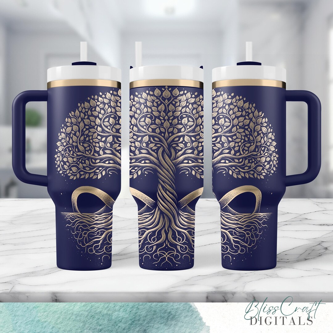 Infinite Loop Art, Tree of Life 40oz Tumbler Wrap, Laser Engraving ...