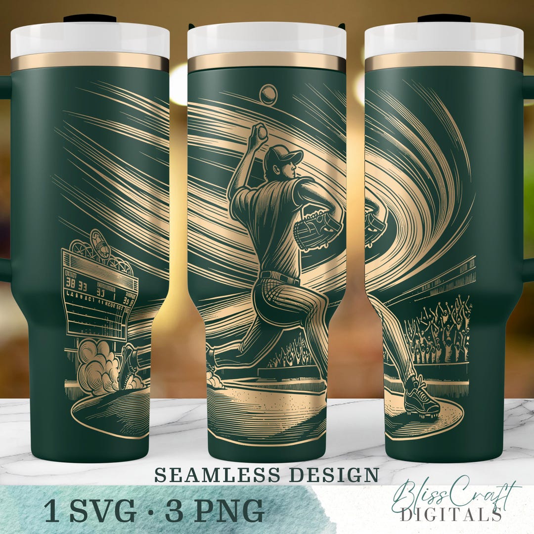 Seamless Pitcher SVG, 40oz Tumbler Wrap, Laser Engraved Cup Design ...