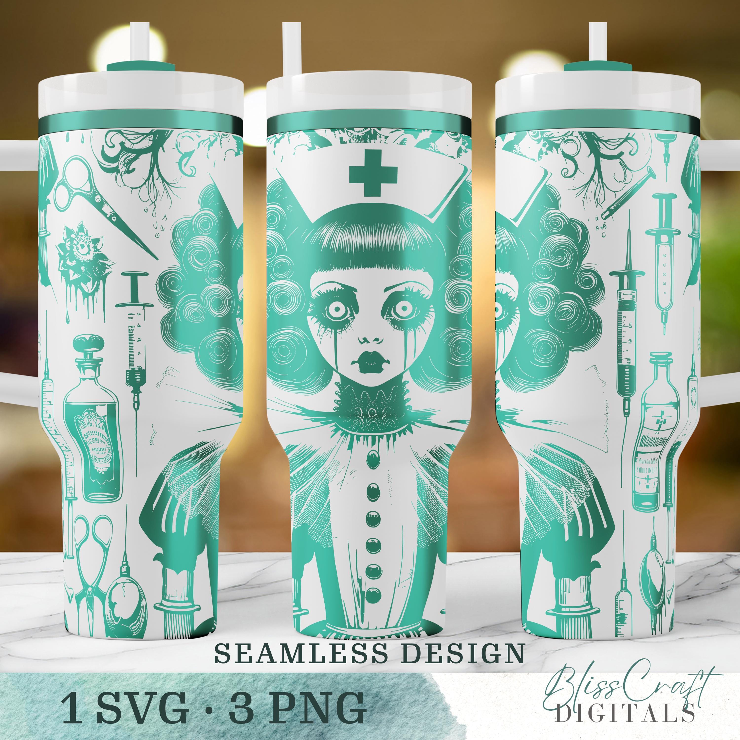 Gothic Nurse Digital SVG Design, Laser Engraved Seamless 40oz Tumbler ...