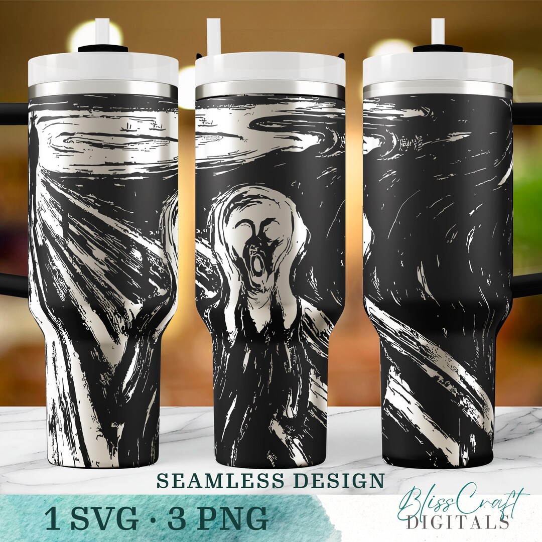 The Scream Edvard Munch 40oz Tumbler Wrap SVG – Seamless Digital Print ...