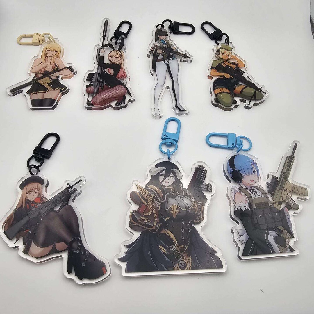 Anime Tactical/military Gun Waifu Acrylic Charm Keychain - Etsy