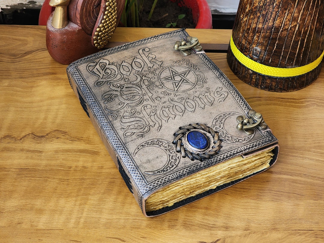 Book of Shadows, Leather Grimoire, Leather Journal, Magic Book, Celtic ...