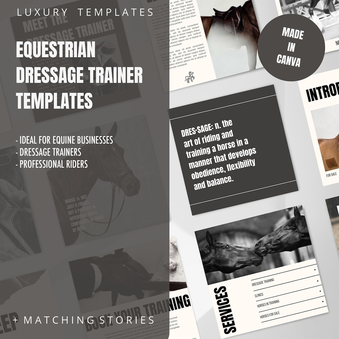 20 Equestrian Social Media Templates | Dressage Rider Templates | Horse ...