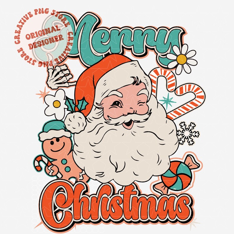 Merry Christmas PNG, Pink Christmas Png, Christmas Png, Retro Christmas ...