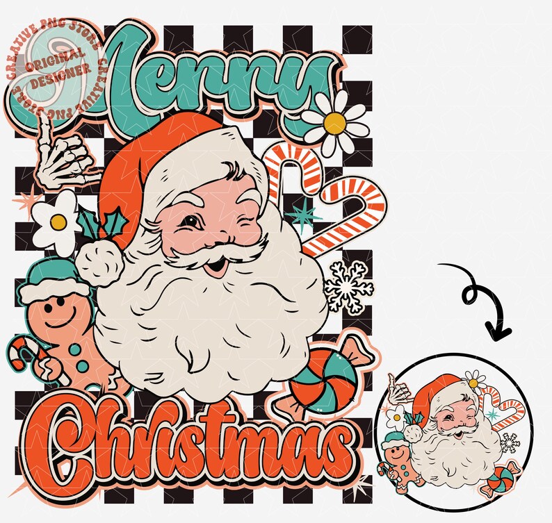 Merry Christmas PNG, Pink Christmas Png, Christmas Png, Retro Christmas Png, Santa Claus Png ...