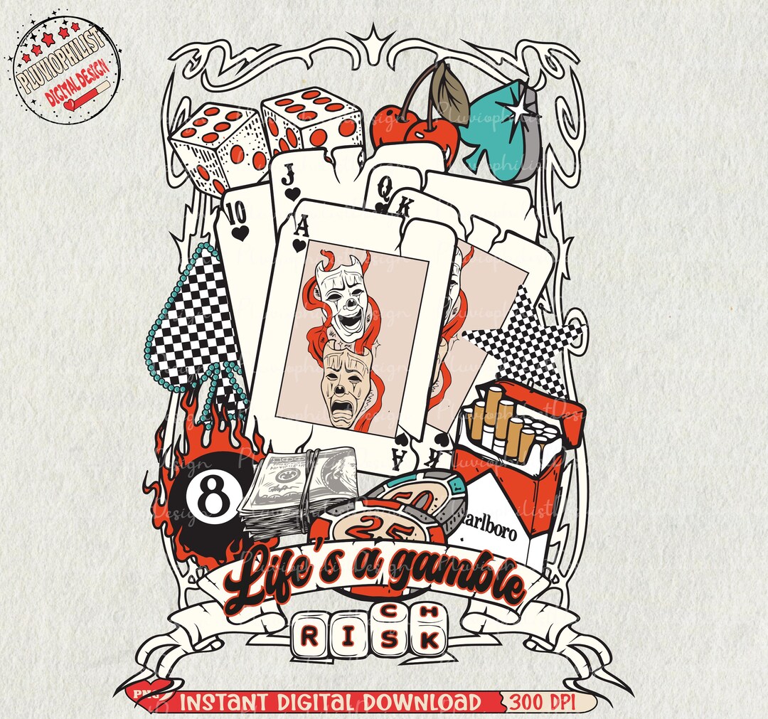 Life is a Gamble Png, Wild Card Png, Retro Western Country Png Design ...
