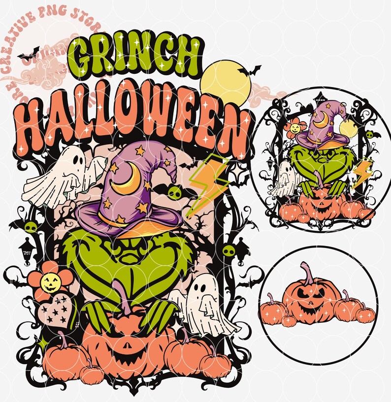 Grinch Pumpkin Season Png, Fall Vibes PNG, Fall PNG, Varsity Design ...