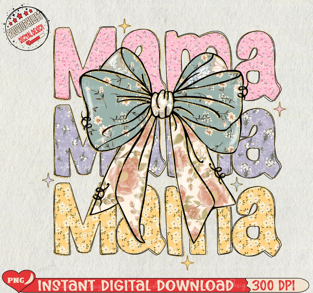 Glitter Coquette Boho Mama Png, Coquette Bow Mama Shirt Designs - Etsy