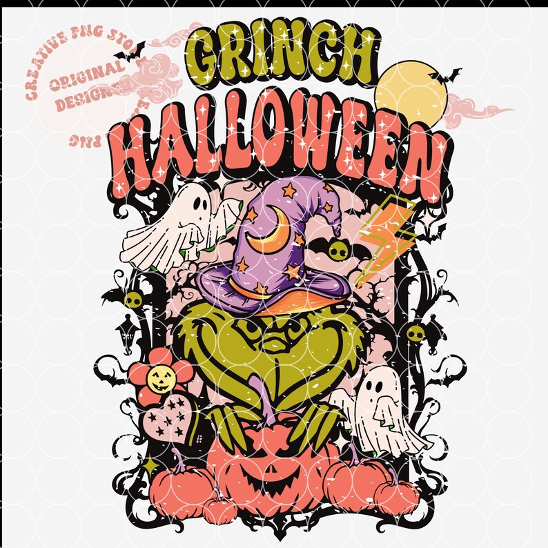 Grinch Pumpkin Season Png, Fall Vibes PNG, Fall PNG, Varsity Design ...