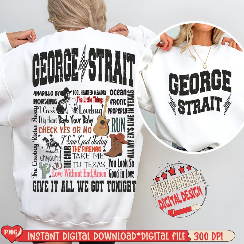 George Strait Png, Country Music Png, George Strait Shirt Designs Png ...